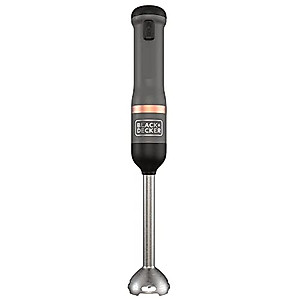BLACK+DECKER Kitchen Wand Cordless Immersion Blender, 3 in 1 Multi Tool Set, Hand Blender with Charging Dock, Whisk and Milk Frother, Grey (BCKM1013KS01)