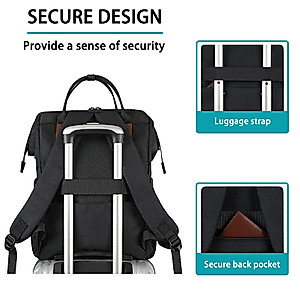 Gifts for Him Her, Extra Large Lunch Backpack, 17 Inch Travel Laptop Backpack for Women Men, USB Port College School Student Bookbag, Insulated Cooler Backpack Lunch Box Nurse Work Backpacks, Black