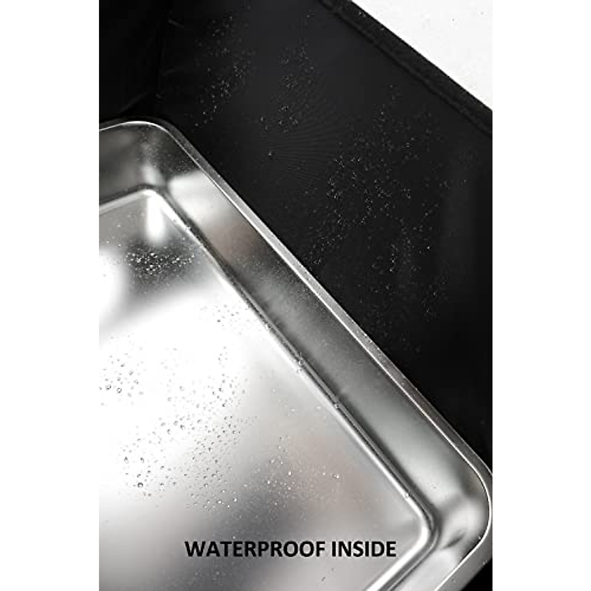 MEEXPAWS Stainless Steel cat Litter Box Enclosure Furniture Hidden, Cat washroom Bench Storage Cabinet | Large Space | Dog Proof | Waterproof Inside| Easy Assembly (Black)