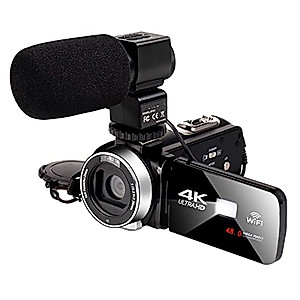 Camera 4K Video Camera 48MP 18X Digital Zoom Camera for Vlogging 10 Reflectors 3.0 Degrees Video Camera Digital Camera (Size : with 16G, Color : W)
