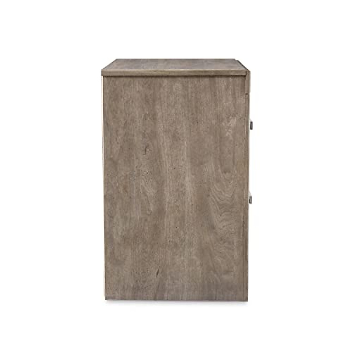 Signature Design by Ashley Culverbach Modern 2 Drawer Nightstand with 2 USB Charging Stations, Weathered Gray