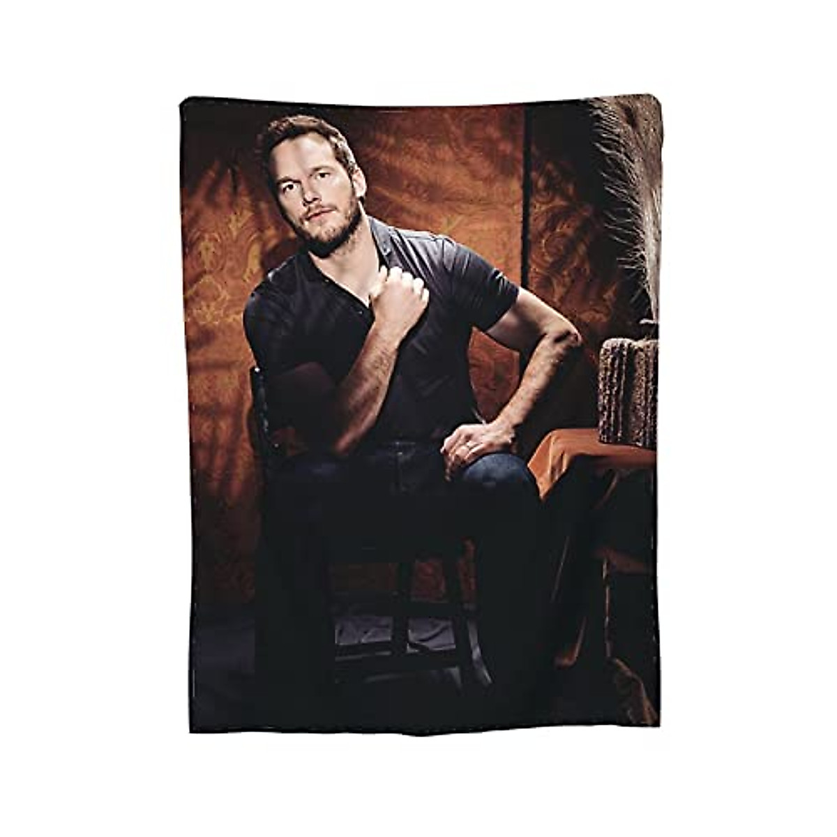 MEROHORO Chris Pratt Throw Blanket, Super Soft & Comfy Flannel Fleece Blanket, Lightweight Cozy Microfiber Anti-Pilling Plush Blanket for Sofa Chair, Bed, Couch (3 Sizes)