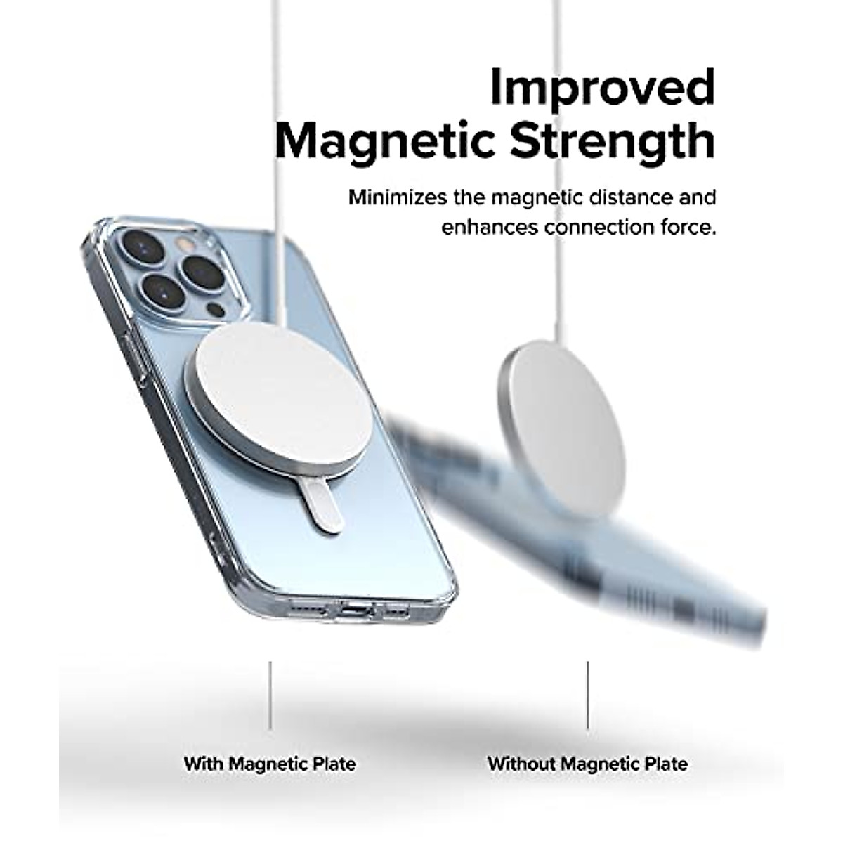 Ringke Magnetic Plate Compatible with MagSafe Accessories, Universal Adhesive Magnet Stickers with Installation Attachment Guide - White