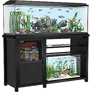 GDLF 55-75 Gallon Fish Tank Stand Heavy Duty Metal Aquarium Stand with Cabinet for Fish Tank Accessories Storage,52" L*19.68" W,850LBS Capacity