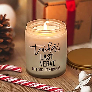 Teacher Appreciation Gifts - Teacher Gifts - Teacher’s Last Nerve Candle - Thank You Gift Bulk Present for Graduation Retired Teachers Thanksgiving Appreciation Week