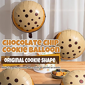 RoundFunny 12 Pcs 21 Inch Chocolate Chip Cookie Balloons Foil Party Balloons Bulk Balloons Decor for Birthday Party Baby Shower Theme Decorations Supplies (Butter Cookie)