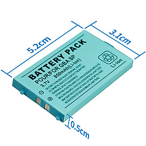 HANTOLK GBA SP 850mAh Rechargeable Lithium-ion Battery with Tool Pack Kit Compatible for Nintendo Gameboy Advance SP Battery