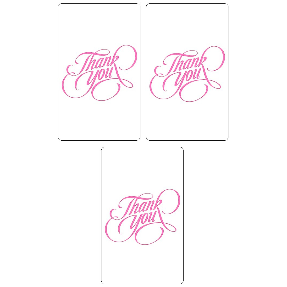 60 Modern Thank You Miniatures Candy Bar Wrapper in Pink, Adorable Stickers for Weddings, Bridal Shower Engagement Party Decorations, Favors, Party Supplies. Candy Not Included. Made in USA