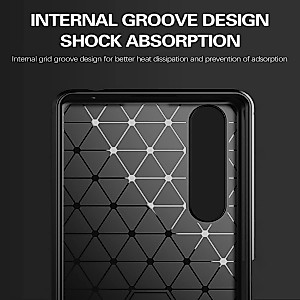KOARWVC Phone Case for Xperia 1 II Case, XQ-AT51, XQ-AT52 Case Carbon Fiber Shockproof Rugged Shield Anti-Scratch Soft TPU Back Cover Protective Cases for Sony Xperia 1 II (Black)