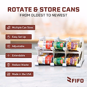 FIFO Mini Can Tracker Stores up to 30 Cans | Rotates First in First Out | Storage for Home Cupboard, Pantry and Cabinet | Organize Your Kitchen | 4" Cans or Taller (Mini Can Tracker - 30 cans)