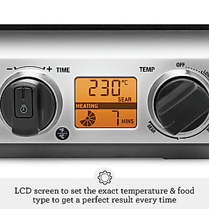 Breville BGR820XL Smart Grill, Electric Countertop Grill, Brushed Stainless Steel., 14" x 14" x 5 3/4"