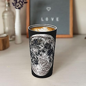 WANGXUEE Night Sky Full Moon Print 500ml Stainless Steel Travel Tumbler Double Wall Vacuum Insulated Coffee Mug