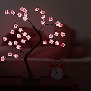 OTAVILEM Bonsai Tree Light, Tree Lamps for Living Room, Cute Night Light for House Decor, Good for Gifts, Home Decorations, Weddings, Christmas and More (Pink Cherry Blossom, 36 LED)