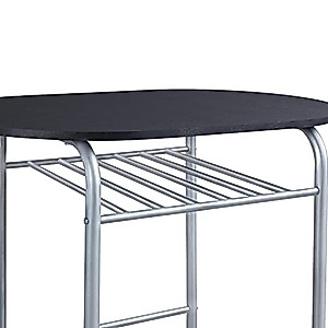 Topeakmart Table & Chair Sets for 2, Dining Room Table Set w/Metal Frame, Storage Rack, Space-Saving Design for Kitchens, Apartments, Dorm Rooms - Black