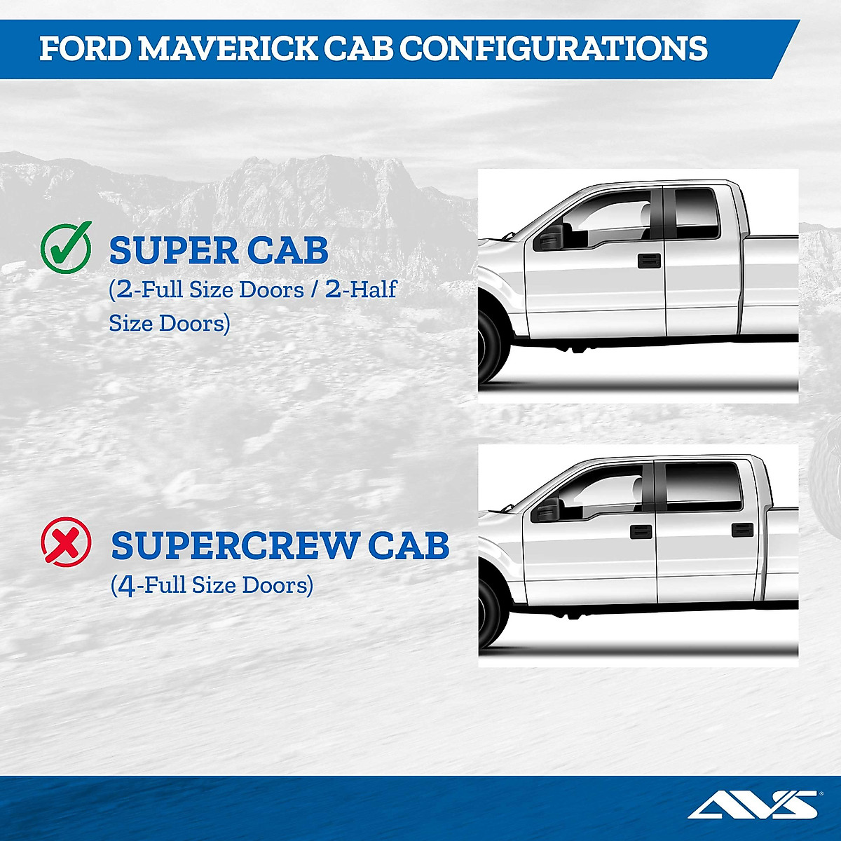 Auto Ventshade [AVS] Ventvisor / Rain Guards | Outside Mount, Smoke Color, 4 pc | 94738 | Fits 2004 - 2014 Ford F-150 SuperCab