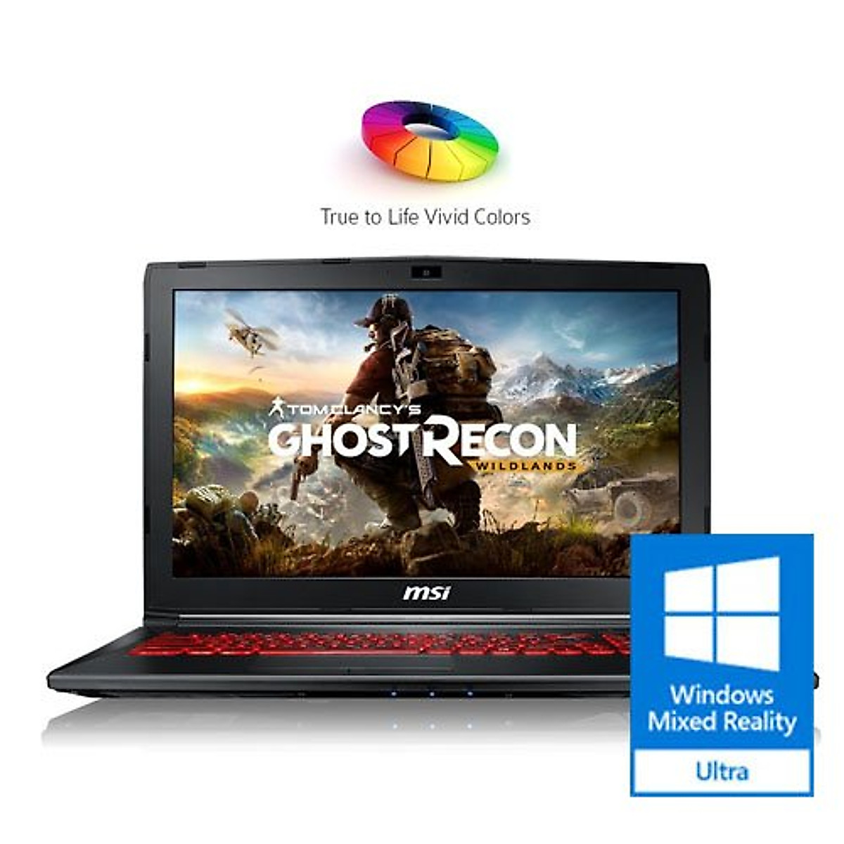 MSI GL62M 7REX-1896US 15.6" Full HD Gaming Laptop Computer Quad Core i7-7700HQ, GeForce GTX 1050Ti 4G Graphics, 8GB DRAM, 128GB SSD + 1TB Hard Drive, Steelseries Red Backlit Keyboard