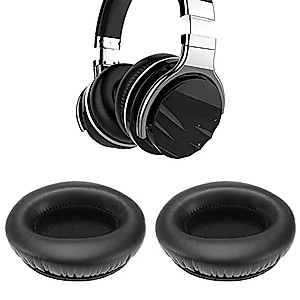 1 Pair Earpads Compatible with Cowin E7 Active Noise Canceling Headphones Replacement Protein Leather Soft Foam Ear Cushions Headset Repair Parts Black