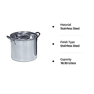 IMUSA USA Stainless Steel Stock Pot 20-Quart, Silver