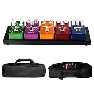 GOKKO Small Guitar Pedal Board 15.7 x 4.9 inches Pedalboard with Carrying Bag
