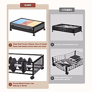 2-Pack Under Bed Storage with Wheels - Fulpower Rolling Underbed Organizer Containers Drawer Bins with Lid for Clothes, Shoes, Toys, Books, Blankets