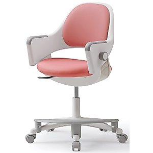 SIDIZ Ringo Kids Desk Chair : Ergonomic Kids Chair with Footrest, 4-Step Growing Function, Adjustable Seat Height, Sit-Locking Casters, Swivel Type Kids Chair (Rosy Pink Chair)