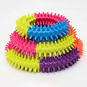 shlutesoy Cute Pet Dog Puppy Round Ring Circle Tooth Cleaning Molar Bite Chewing Training Toy Random Color 4-Color Ring