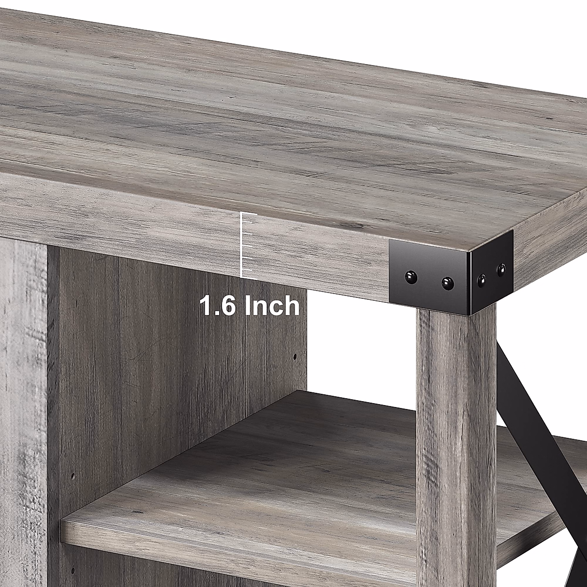 GAOMON 58 Inch TV Stand for TV up to 50 60 65 Inches, Farmhouse Wood Stand TV Cabinet Entertainment Center with Storage and Adjustable Shelves (Grey)