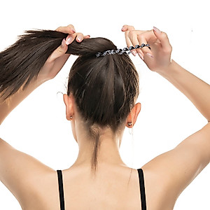 Emrlyr Spiral Hair Ties No Damage,large elastic hair ties ponytail holders Elastic Leopard Phone Cord Waterproof for Women Girls-12PCS