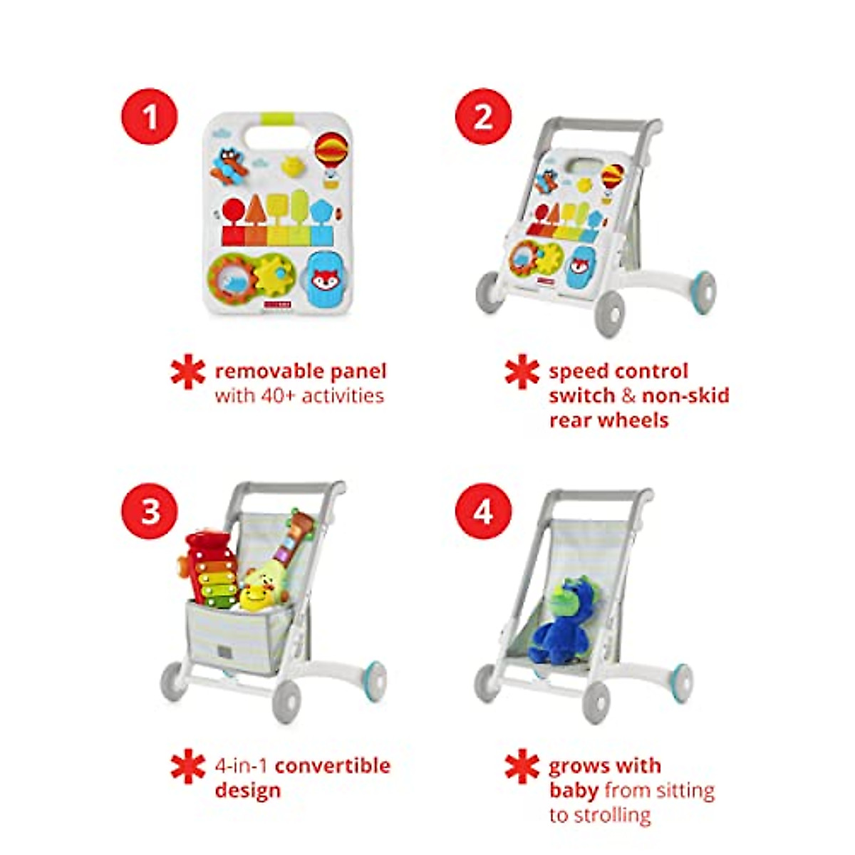 Skip Hop Baby Walker, Explore & More 4-in-1 Toy Walker