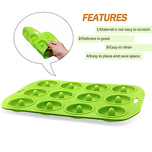 Cupidove Silicone Donut Pan for Baking | Nonstick, Mini 12 Holes Pure Food Grad Green, BPA Free, German LFGB Approved - Makes 12 Full Size Donuts