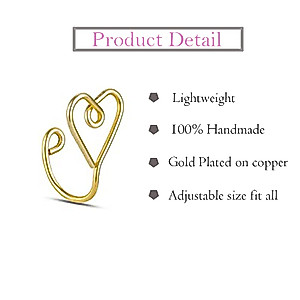 12 Pcs African Nose Cuff Non Piercing，Fake Nose Ring for Women, Nose Rings Hoop, Nose Ring Cuff Heart, Clip on Nose Ring