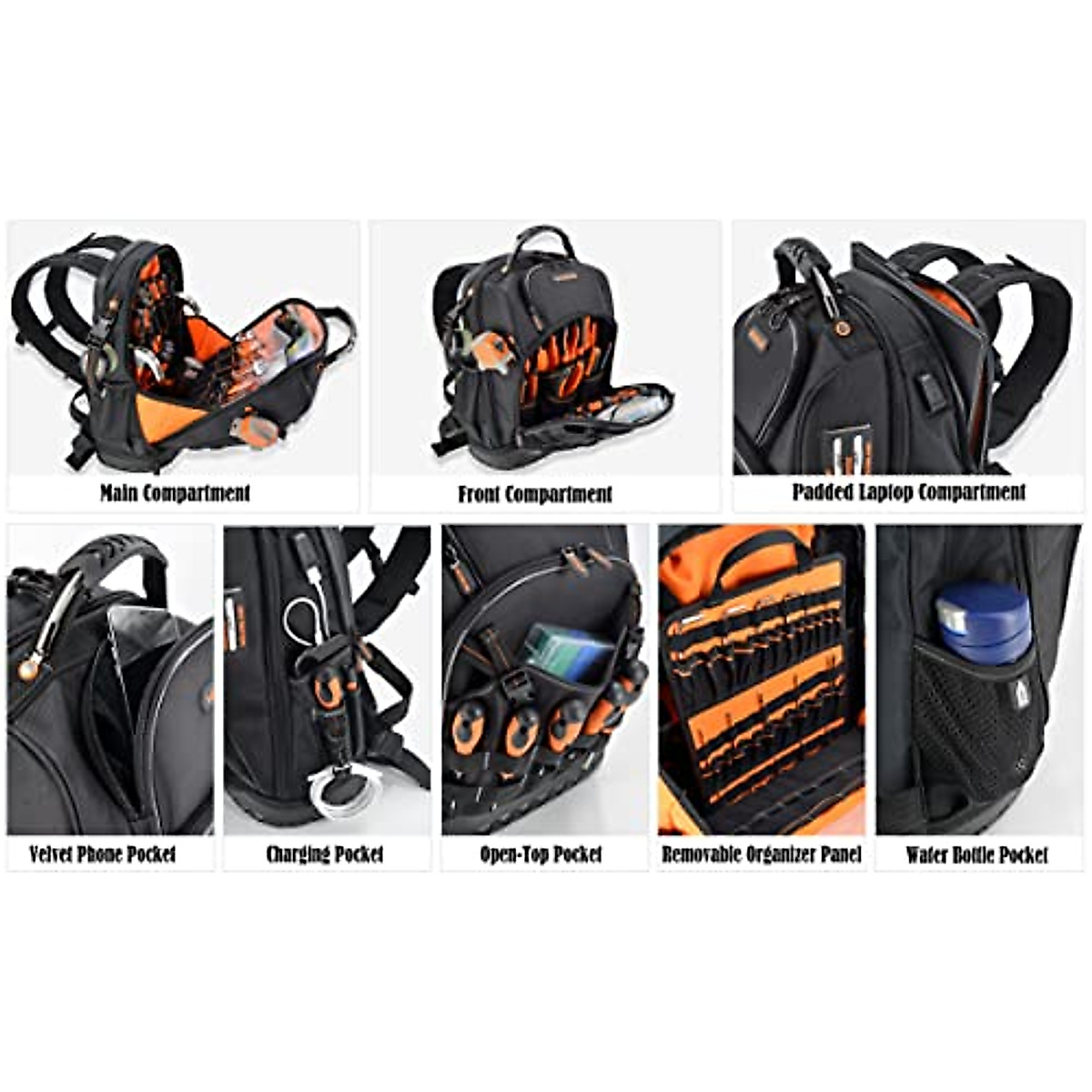 77-Pockets Tool backpack, Tool backpack for men, HVAC tool bag backpack, Electricians backpack tool bag, Large electrician backpack, Tool backpack for electricians, Tool backpack for construction