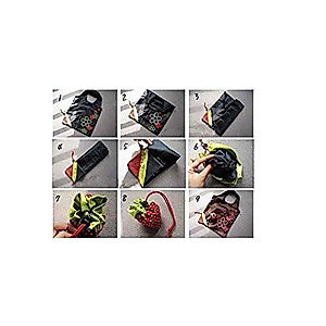 EH 5 Pack of "dot" Shopping Bags, Ripstop Nylon Reusable Shopping Tote Bag, Expandable ECO Bags (Color A)