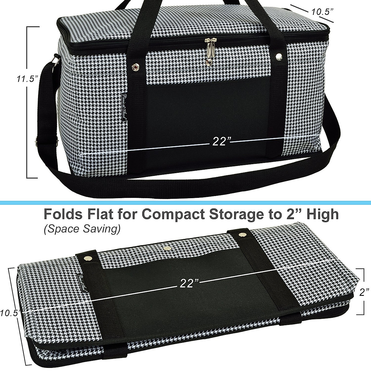 Picnic at Ascot 64 Can Capacity Semi Rigid Collapsible Leakproof Cooler- Designed & Quality Approved in the USA