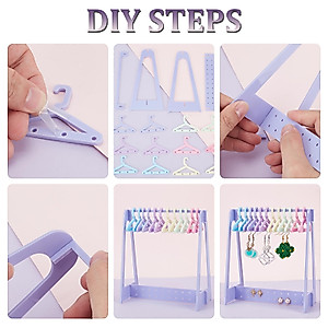 PH PandaHall Earring Organizer 60 Holes Acrylic Coat Hanger Earring Holder Rack Earring Display Stands for Selling Unique Dangle Ear Stud Organizer for Earring Retail Show Personal Exhibition