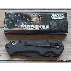 Mtech Officially Licensed U.S.M.C Spring Assisted Tactical Knife Rescue Combat Sharp Blade