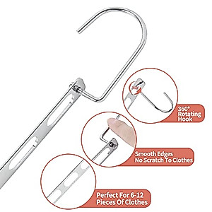 Space Saving Hangers, 10 Pack Metal Hanger Organizer, Space Saver Hangers, Collapsible Hangers for Heavy Clothes, Magic Hangers for Closet Organization and Storage, College Dorm Room Essentials