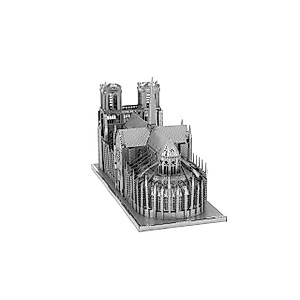 Metal Earth Fascinations Premium Series Notre Dame Cathedral 3D Metal Model Kit Bundle with Tweezers