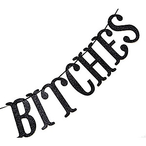 Let's Fiesta Bitches Banner Black Glitter Letters Banner, Mexican Fiesta Party, Serape Party, Bachelorette Party Decorations Funny Bunting Photo Booth Props Sign