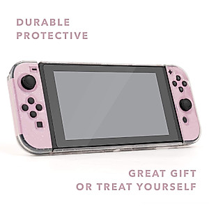 BelugaDesign Glitter Clear Switch Case | Shell Compatible with Nintendo Switch Standard | Dockable Crystal Protective Cover (White Clear)