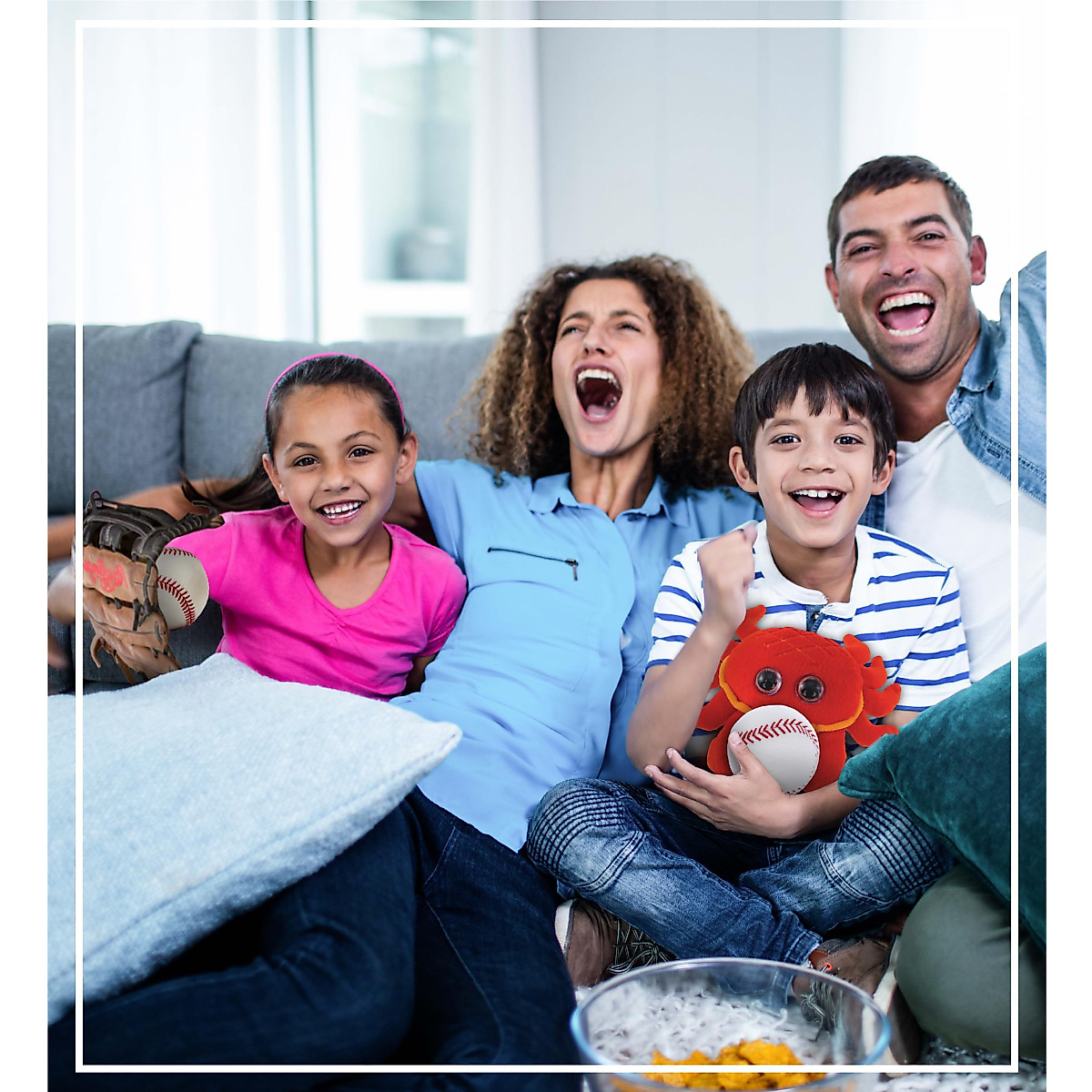 DolliBu Big-Eye Red Crab Stuffed Animal with Baseball Plush - Soft Huggable Crab, Adorable Plush Toy, Personalized Soft Plush Doll Animal Toy for Kids and Adults - 6 Inch