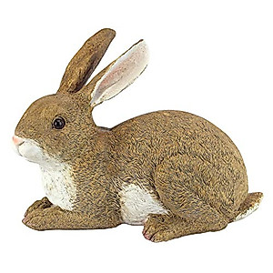 Design Toscano QM200861 Bashful The Bunny Lying Down Rabbit Outdoor Garden Statue, 10 Inch, full color