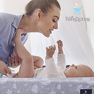 Waterproof Baby Changing Pad | Contoured Non Slip Infant Table Topper Changer Mat with Security Straps for Changing Table | Cozy Breathable Washable Diaper Change Table Pad for Babies by Babylicious