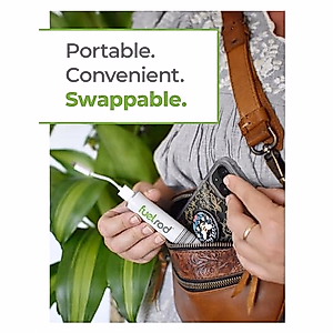 FuelRod Portable Charger Kit - Pack of 2 - Includes All Cables & Adapters Compatible with All Tablets & Smart Phones, Rechargeable Backup Power Bank, Swap for Charged Rod at Kiosk