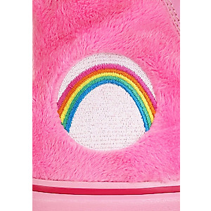 Care Bears Adult Pink Cheer Bear Shoes with Faux Fur and Embroidered Details (US Footwear Size System, Adult, Women, Numeric, Medium, 5)