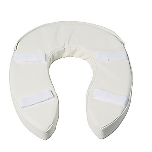 DMI Raised Toilet Seat Cushion Seat Cushion and Seat Cover to Add Extra Padding to the Toilet Seat while Relieving Pressure, Tear Resistant, FSA & HSA Eligible, 2 Inch Pad, White