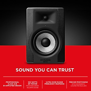M-Audio BX5 - 5 inch Studio Monitor Speaker for Music Production & Mixing with Acoustic Space Control, 100W 2 Way Active Speaker, Single,Black