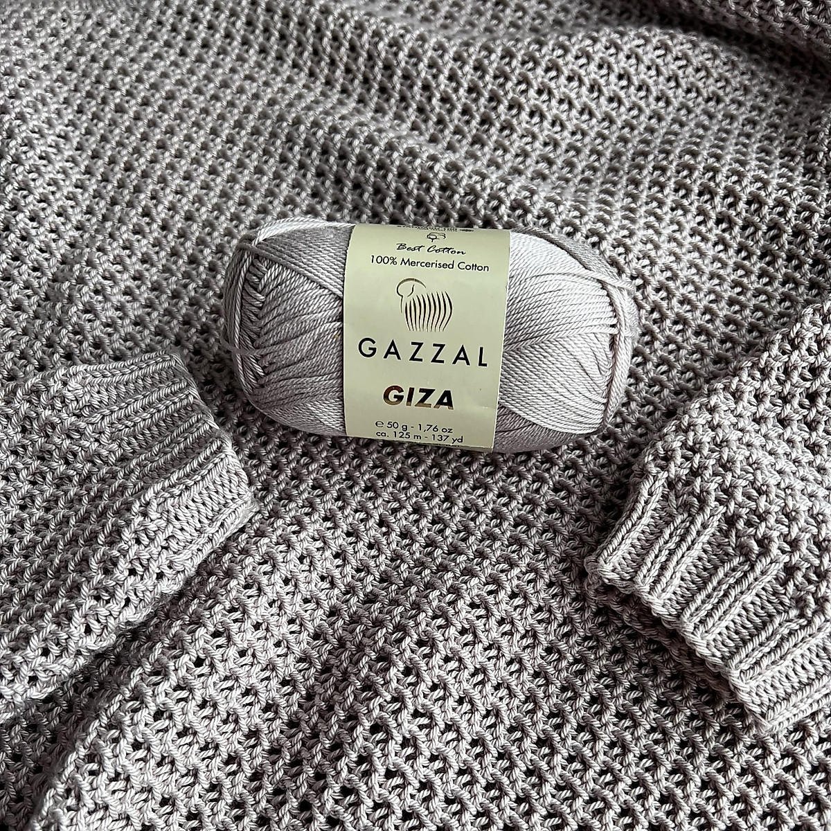 Estako Royal Cotton, 100% Mercerized Giza Cotton Yarn, Soft, Super Fino 1 for Crochet and Knitting 1.76 Oz (50g) / 137 Yrds (125m) (5065 - Orange)