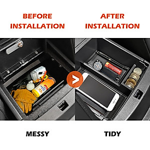 JOJOMARK Compatible with Ford Ranger 2019 2020 2021 2022 2023 Accessories Center Console Organizer Interior Storage Box Armrest Secondary Storage Tray