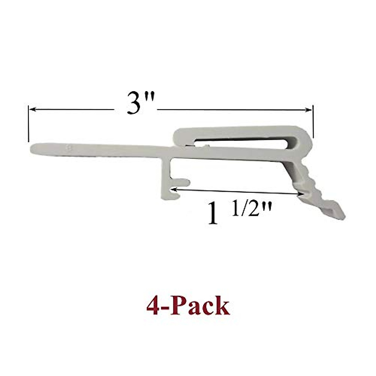 VERTICAL BLIND Dust Cover VALANCE CLIPS for 1 1/2" V3000 Track (4-Pack)